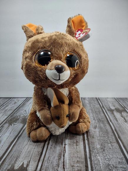 Toys | Ty Beanie Boos Tysilk Big Eyed Kipper The Kangaroo W Baby 8 Plush Animal | Poshmark